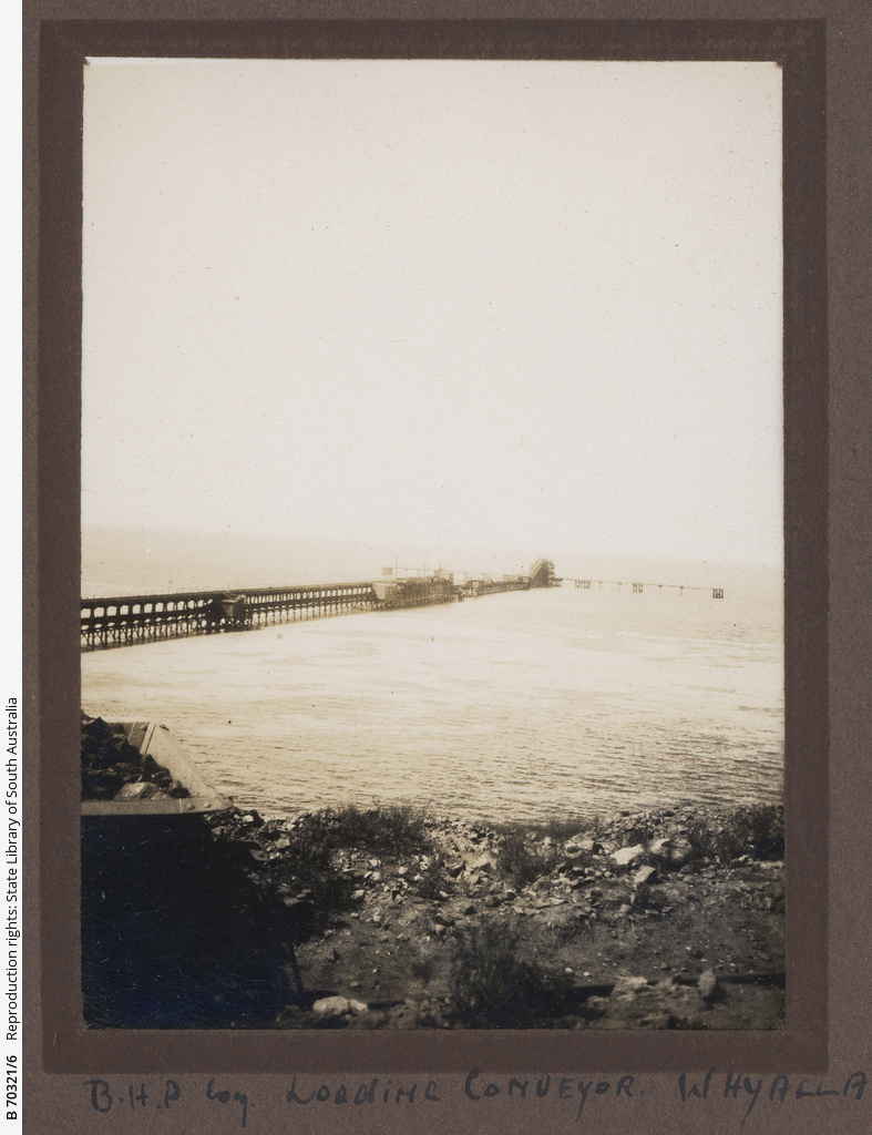 BHP loading conveyor, Whyalla • Photograph • State Library of South ...