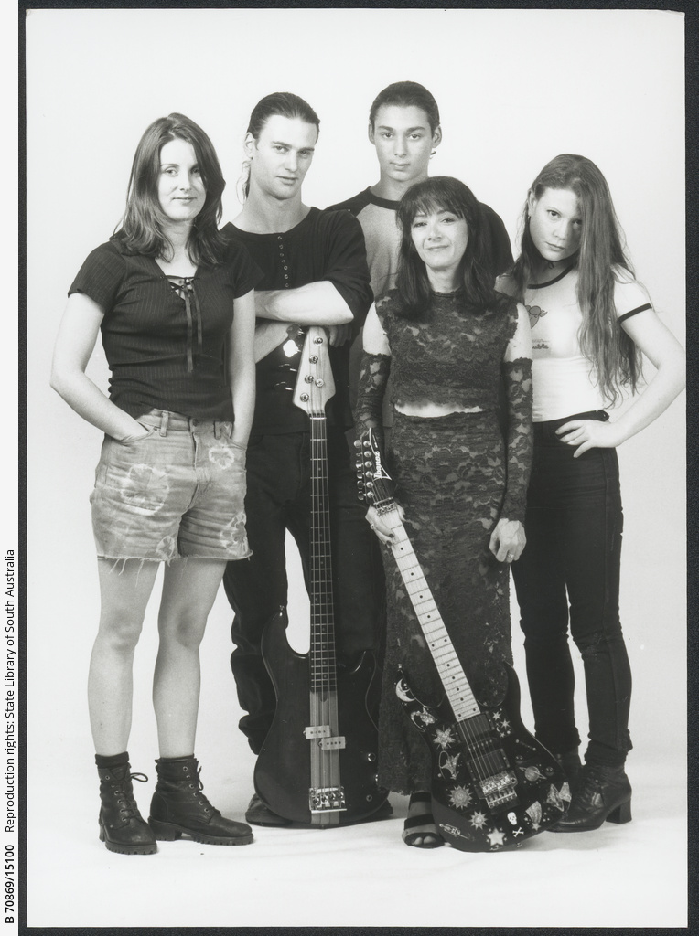 Mesh, (left to right) Holly Marling, drums; David Carr, rhythm guitar ...