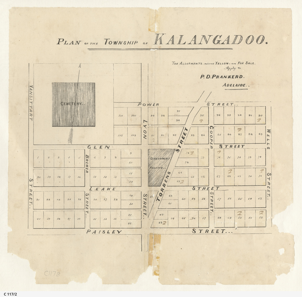 Plan of the township of Kalangadoo [cartographic material] • Map/chart ...