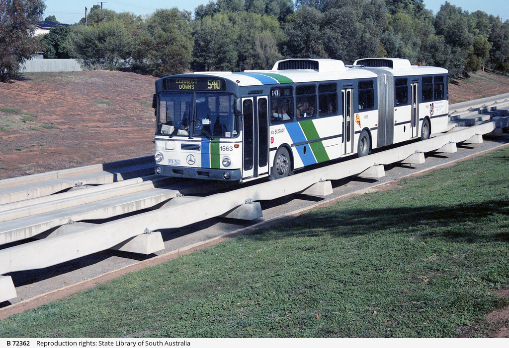 O'Bahn bus • Photograph • State Library of South Australia