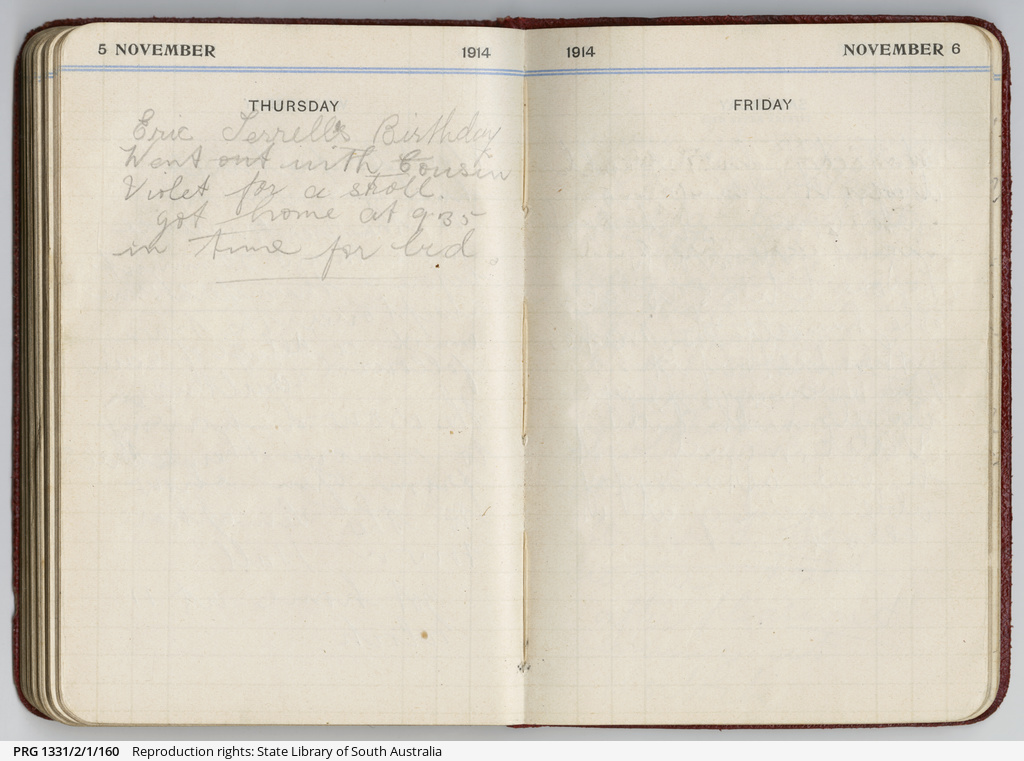 Diary of Frederick Leopold Terrell, 1914 • Manuscript • State Library ...