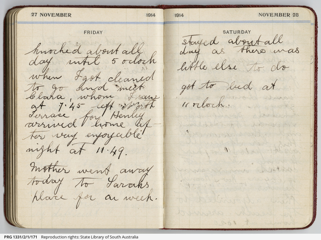 Diary of Frederick Leopold Terrell, 1914 • Manuscript • State Library ...