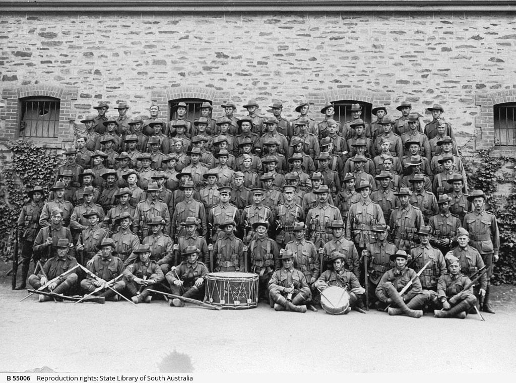 Members of the Adelaide Volunteer Rifles (probably F Company of the ...