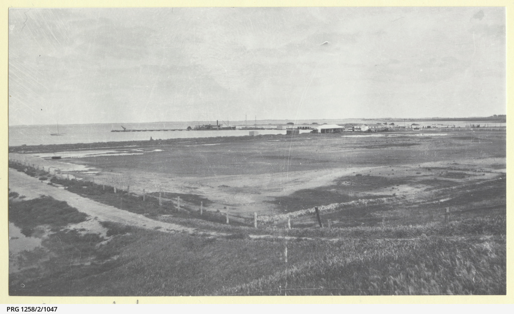 Distant side view of Milang Jetty from higher ground • Photograph ...