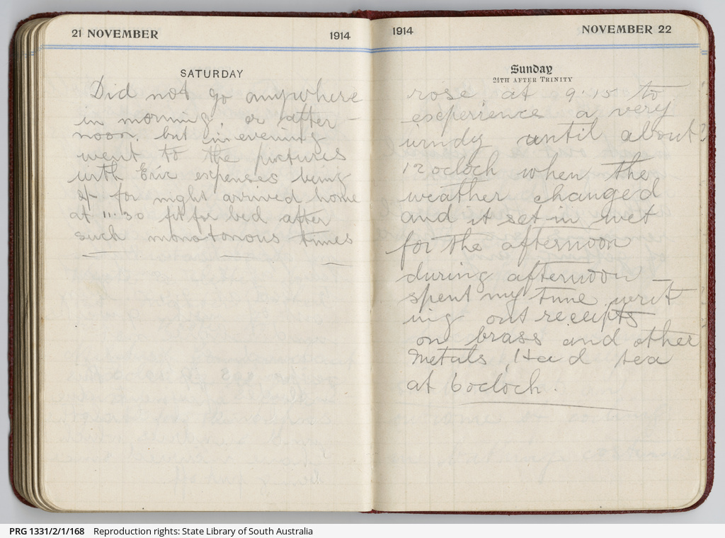 Diary of Frederick Leopold Terrell, 1914 • Manuscript • State Library ...