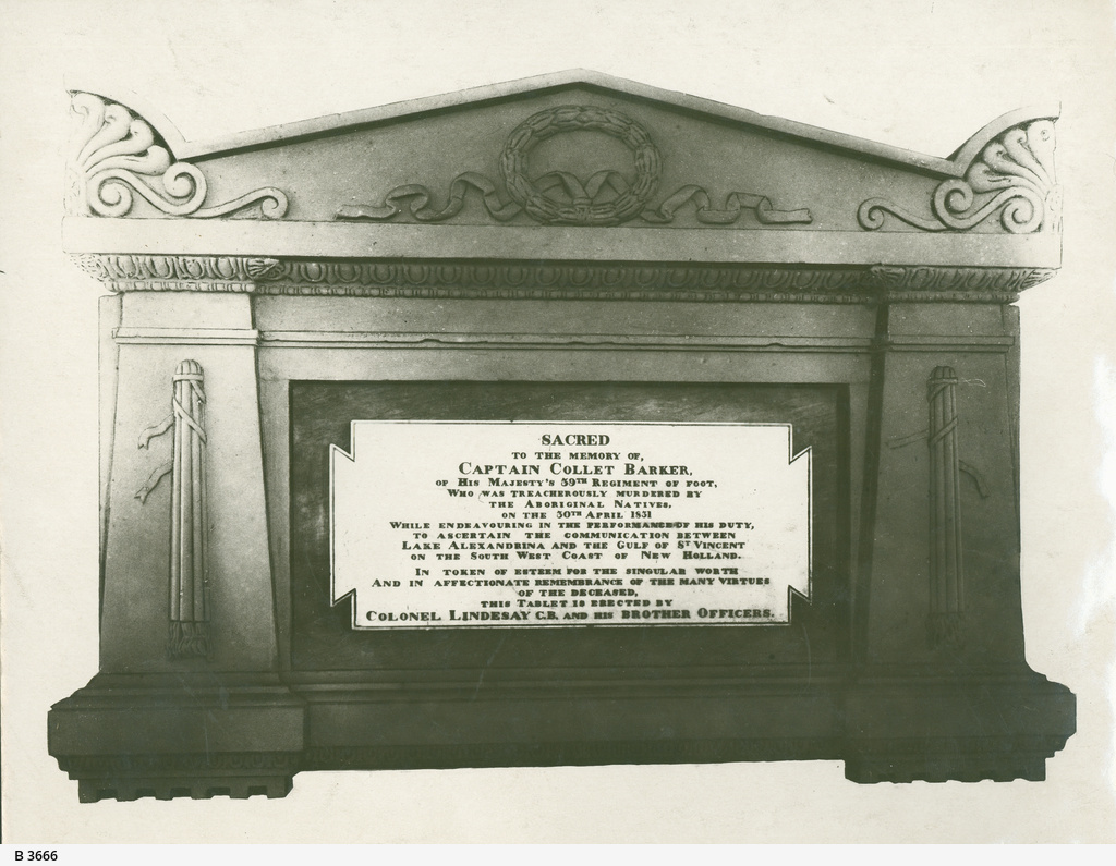 Captain Barker Memorial • Photograph • State Library of South Australia