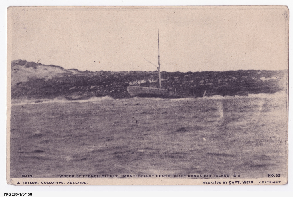 The wreck of the Montebello' off the south coast of Kangaroo Island ...