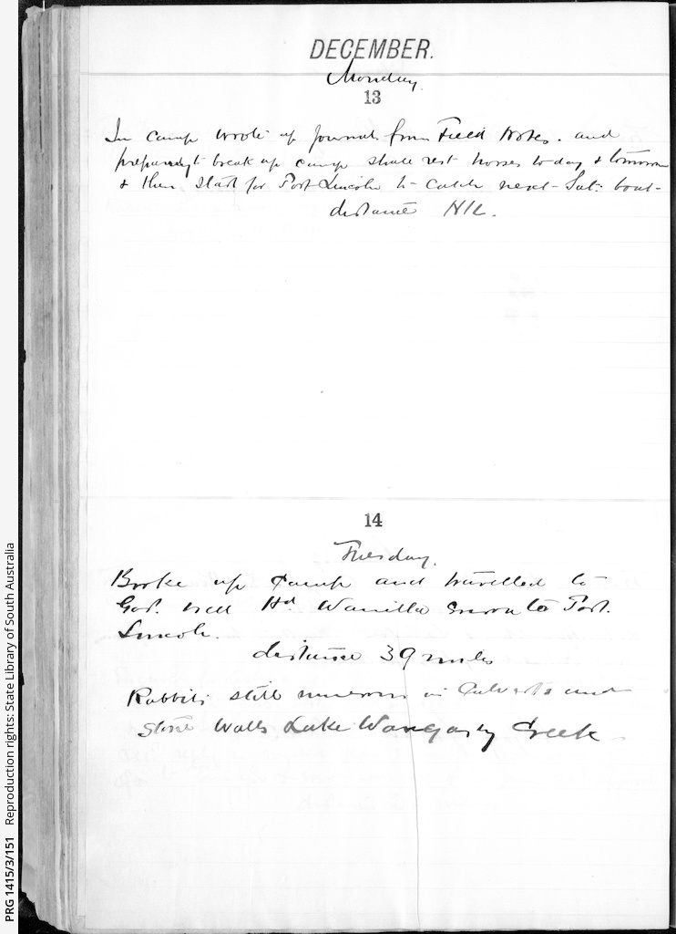 Work diary • Manuscript • State Library of South Australia