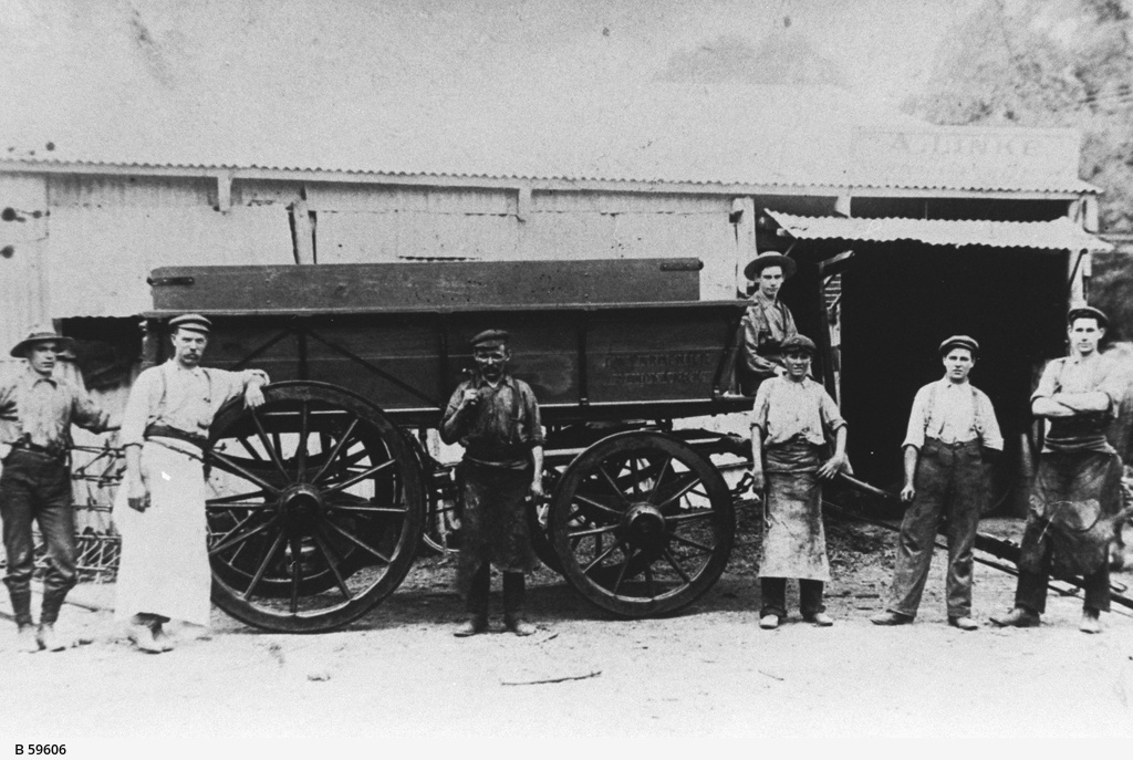 Employees of G. Marsh's Wheelwright and Blacksmith at Gawler ...