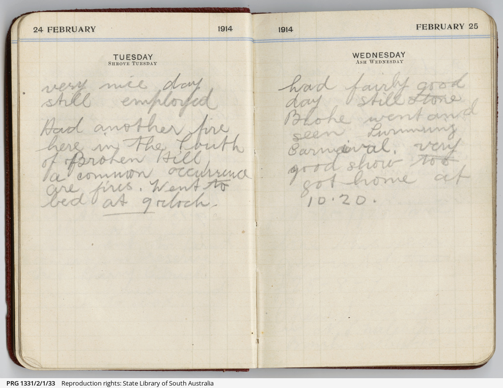 Diary of Frederick Leopold Terrell, 1914 • Manuscript • State Library ...