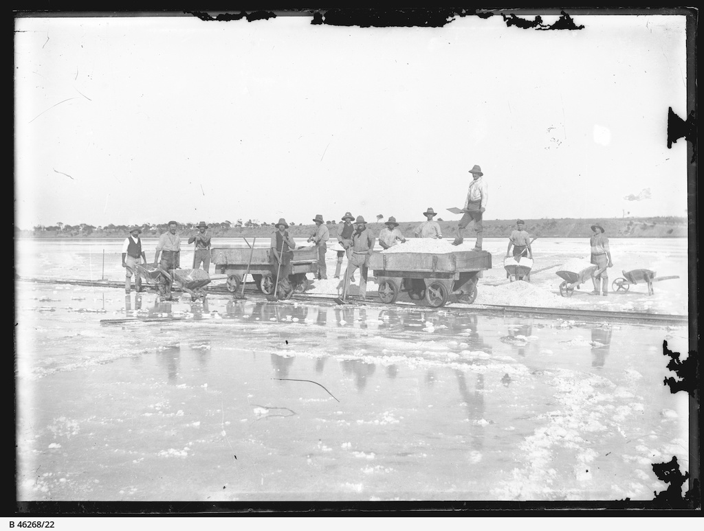 Lake Fowler Salt Workers • Photograph • State Library of South Australia