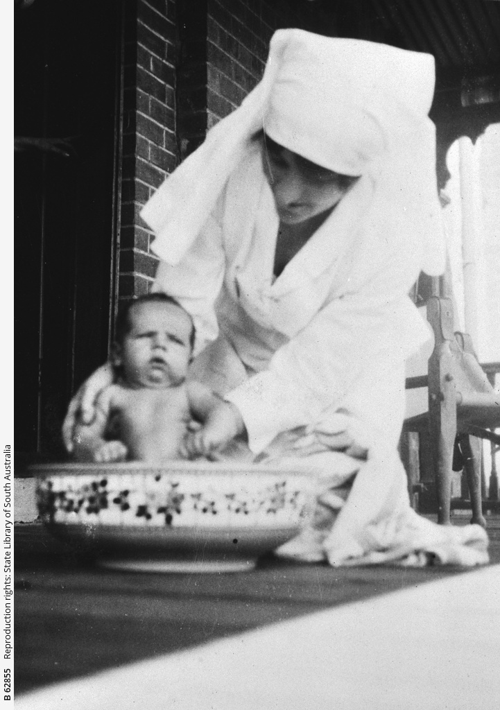 A nurse bathing Thomas Lancelot Lewis • Photograph • State Library of ...