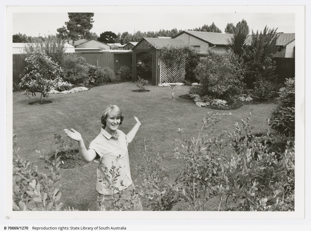Carol Ritchie in her garden which received a second placing in the ...