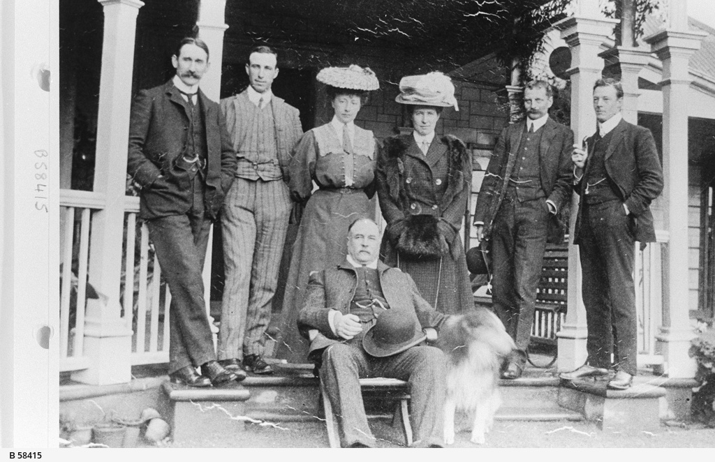 Walter Reynell, sitting, with family and friends • Photograph • State ...