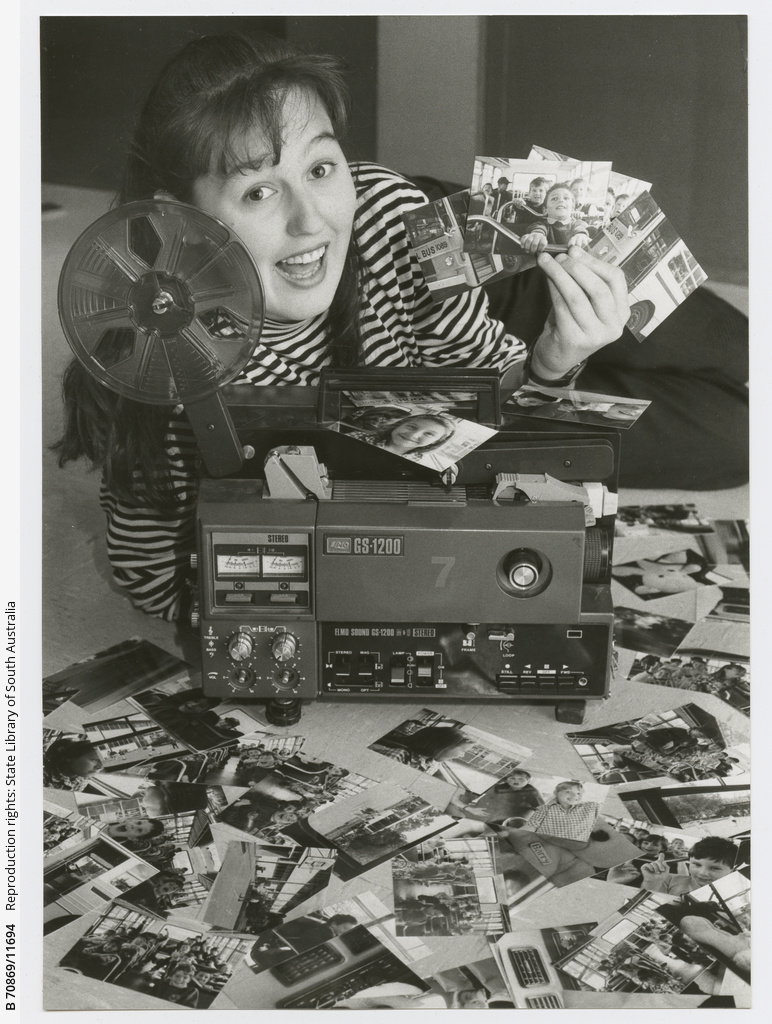 Kim Duffy of Ridgehaven with still photos of Modbury Primary School ...