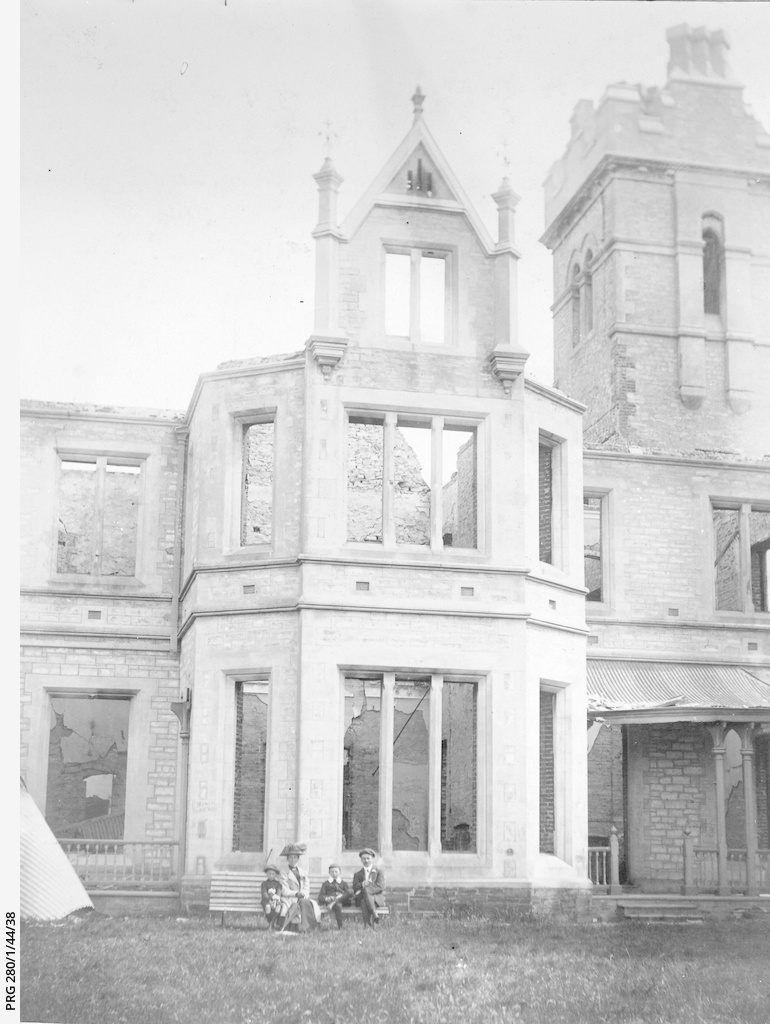 Mount Breckan, a house gutted by fire at Victor Harbor • Photograph ...
