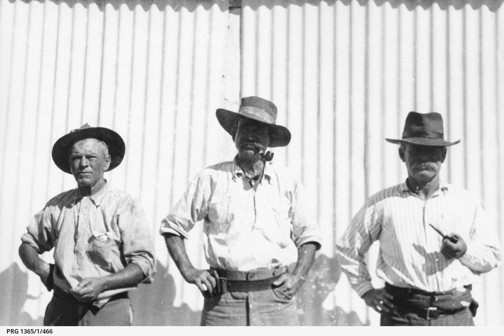Three bushmen and prospectors • Photograph • State Library of South ...