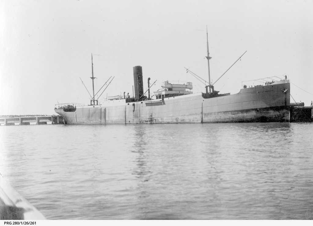The SS Walcheren cargo ship taking on wheat • Photograph • State ...