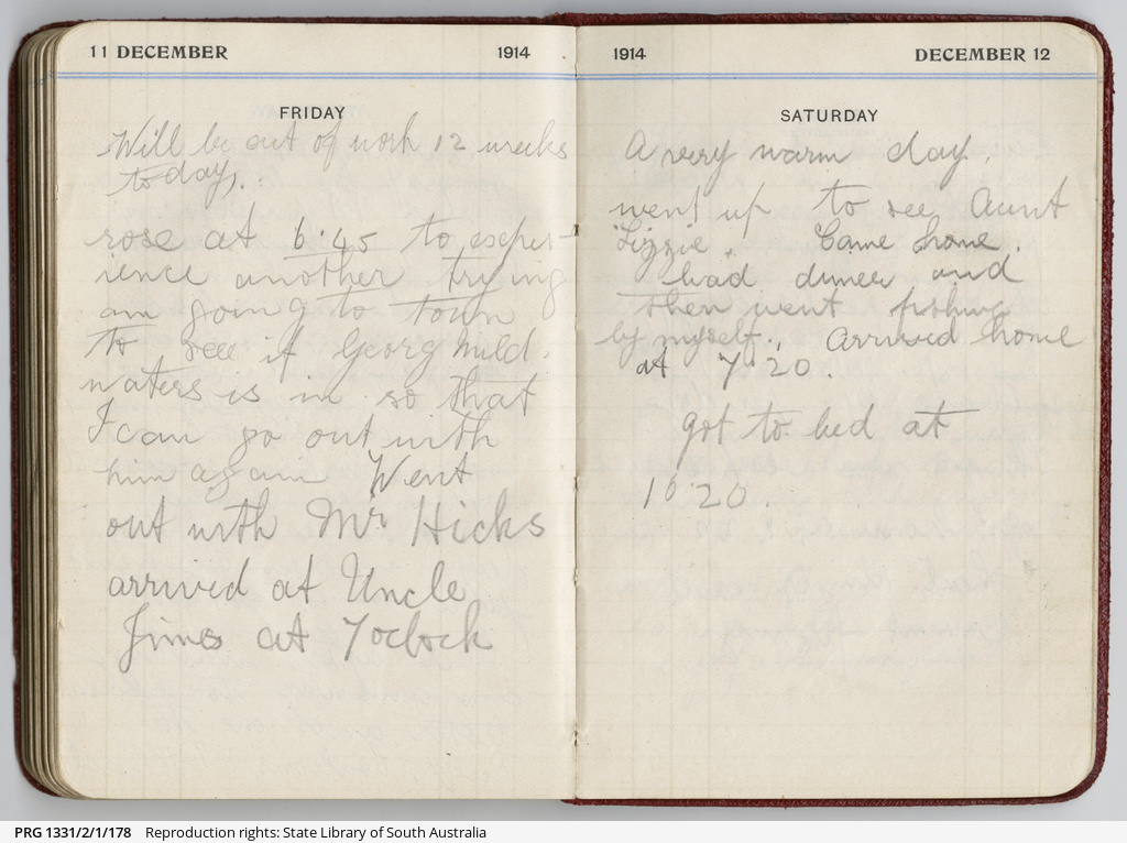 Diary of Frederick Leopold Terrell, 1914 • Manuscript • State Library ...