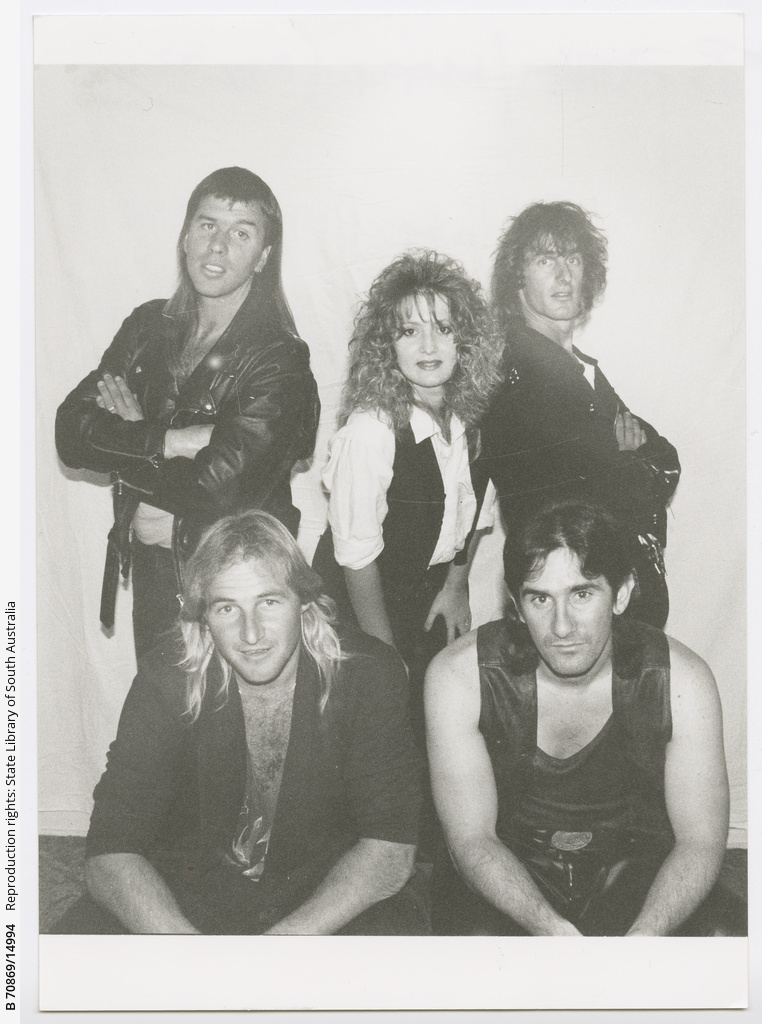 Slate band members Cliff, Ziggy, Tracey, Erwin and Colin. • Photograph ...