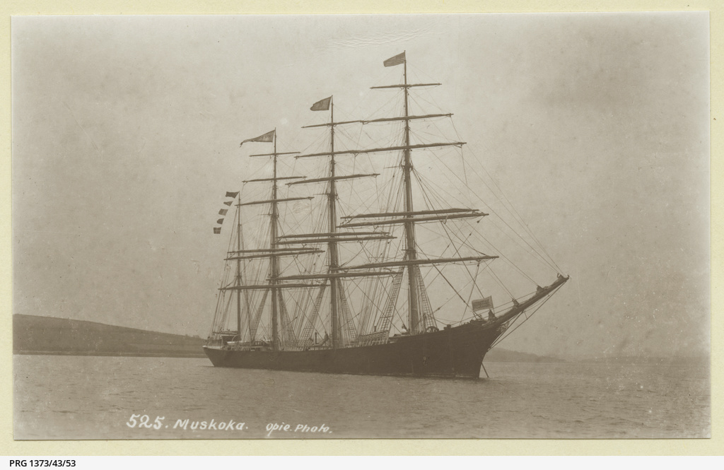 'Muskoka' steel 4 masted barque • Photograph • State Library of South ...