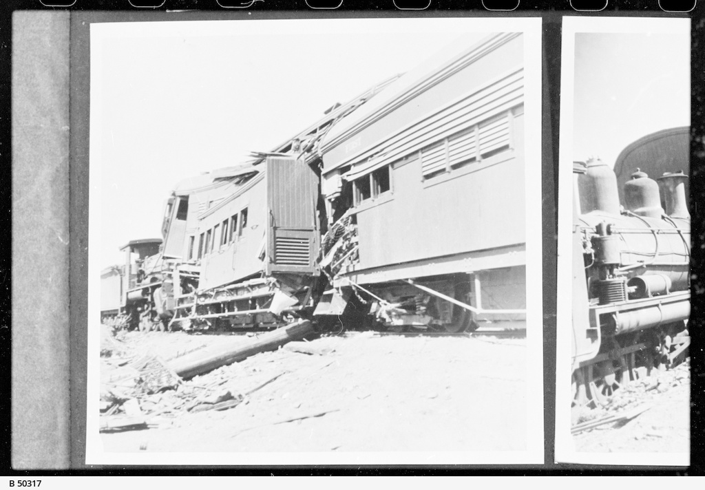 Troop train in rail accident • Photograph • State Library of South ...