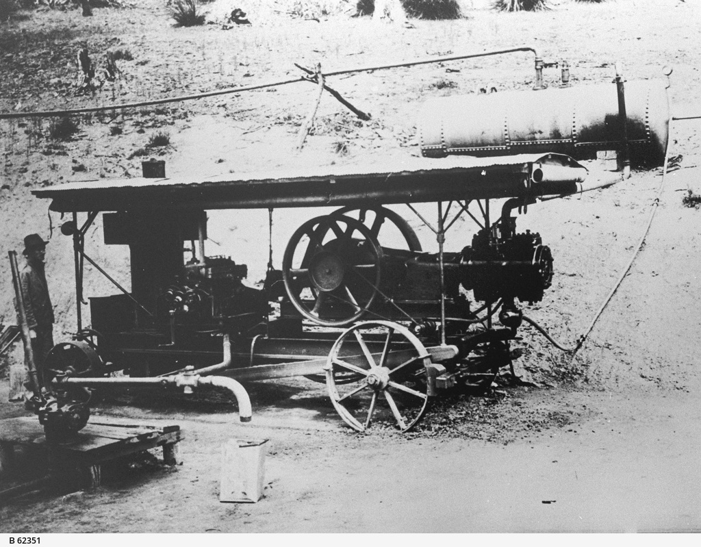 Steam engine and compressor • Photograph • State Library of South Australia