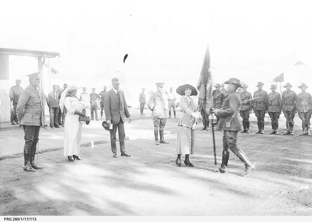 A flag presentation ceremony • Photograph • State Library of South ...