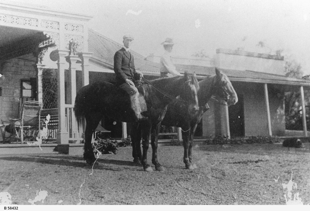 Two members of the Reynell family on horseback • Photograph • State ...