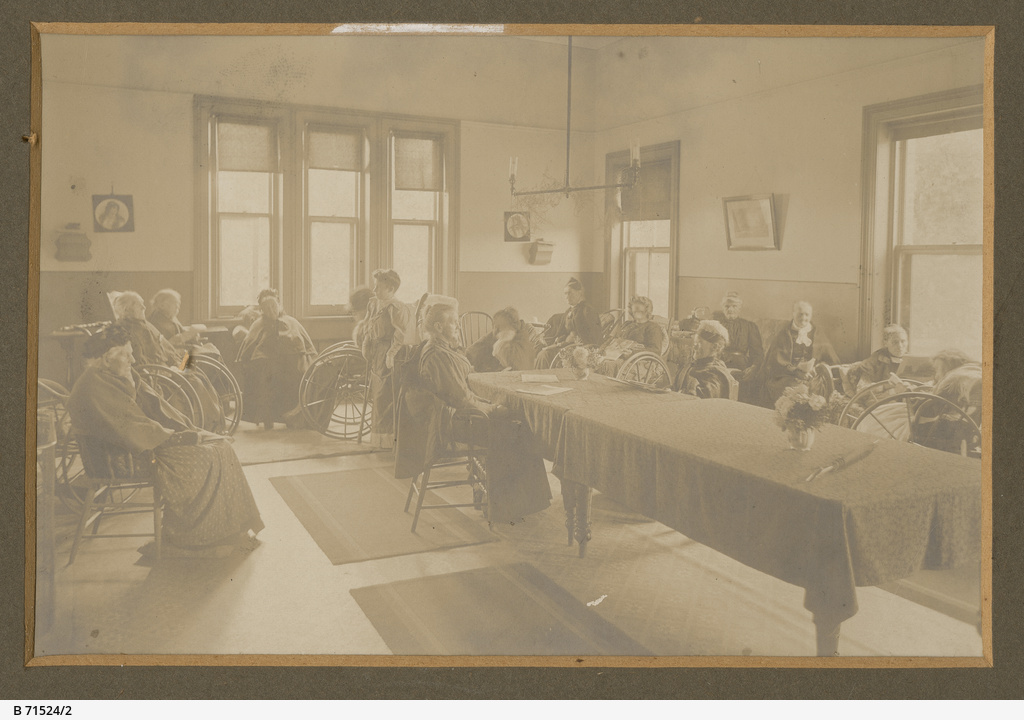 Women's sitting room at Home for Incurables at Fullarton • Photograph ...