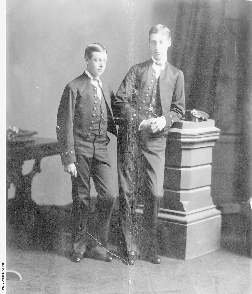 Prince Victor Albert and Prince George of Great Britain during their ...