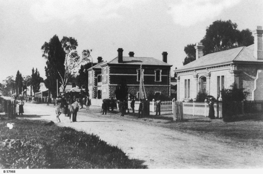 People in the main street of Woodside • Photograph • State Library of ...