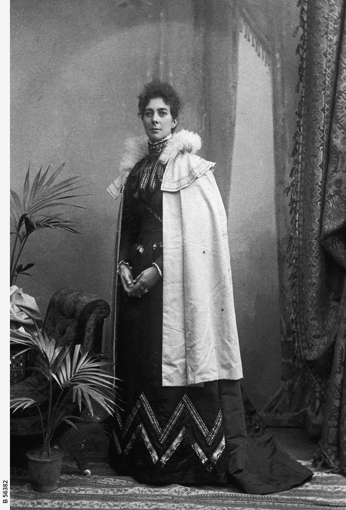 Young woman in court presentation gown • Photograph • State Library of ...