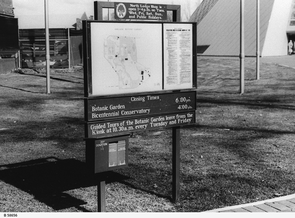 Signage outside the Bicentennial Conservatory • Photograph • State ...