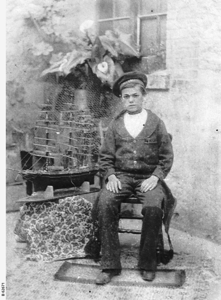 Charles Hall with a ship's model • Photograph • State Library of South ...