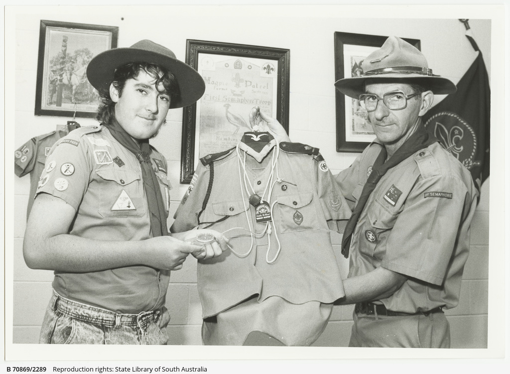 Ken Griffiths and son Ray. The last of the Semaphore Scouts (holding ...