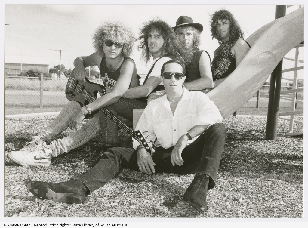 Rock band Slider, (left to right) Mark Rizz, Paul Martini, Shane Savage ...