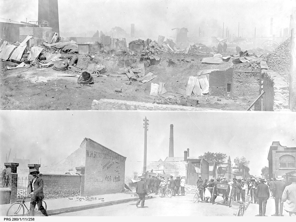 Fire at W.H.Burford's soap factory in Adam Street, Hindmarsh ...