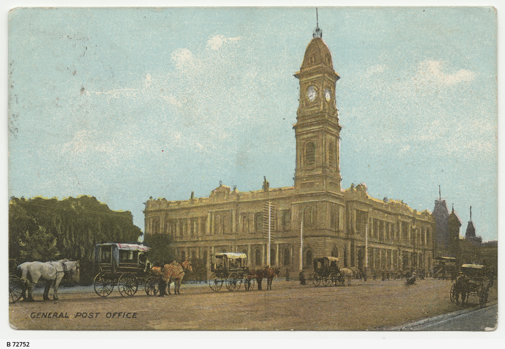 Colour postcard showing the General Post Office in Adelaide ...