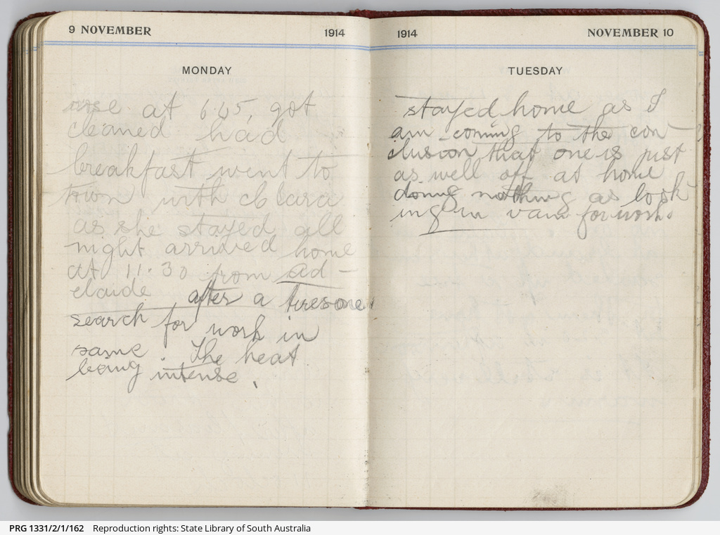 Diary of Frederick Leopold Terrell, 1914 • Manuscript • State Library ...