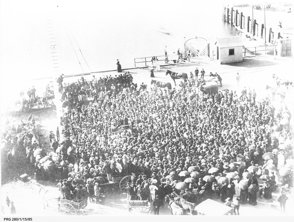 A public speaker addressing a crowd at Port Adelaide • Photograph ...