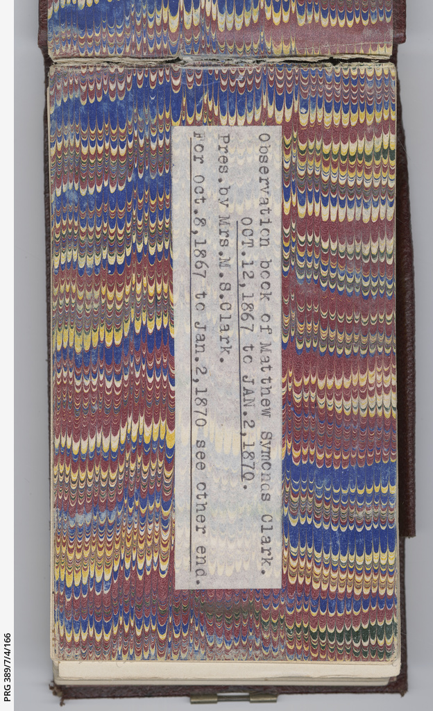 Observation notebooks of Matthew Symonds Clark • Manuscript • State ...