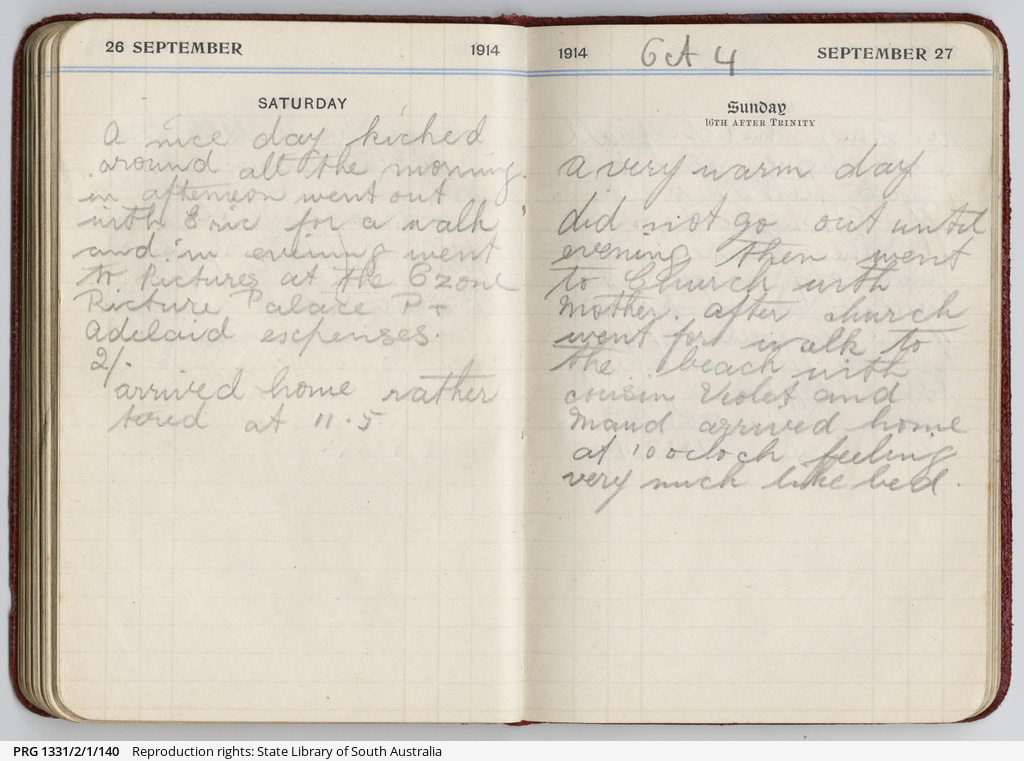 Diary of Frederick Leopold Terrell, 1914 • Manuscript • State Library ...