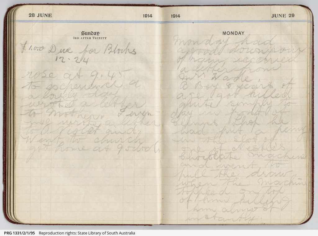 Diary of Frederick Leopold Terrell, 1914 • Manuscript • State Library ...