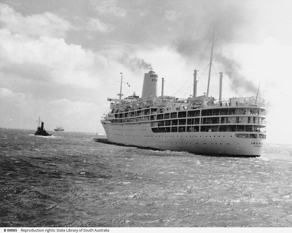 Iberia leaving Outer Harbor • Photograph • State Library of South Australia