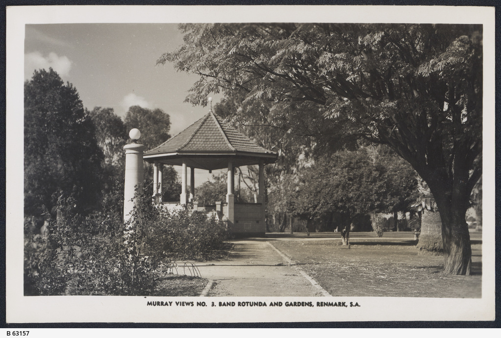 Band rotunda and gardens, Renmark • Photograph • State Library of South ...