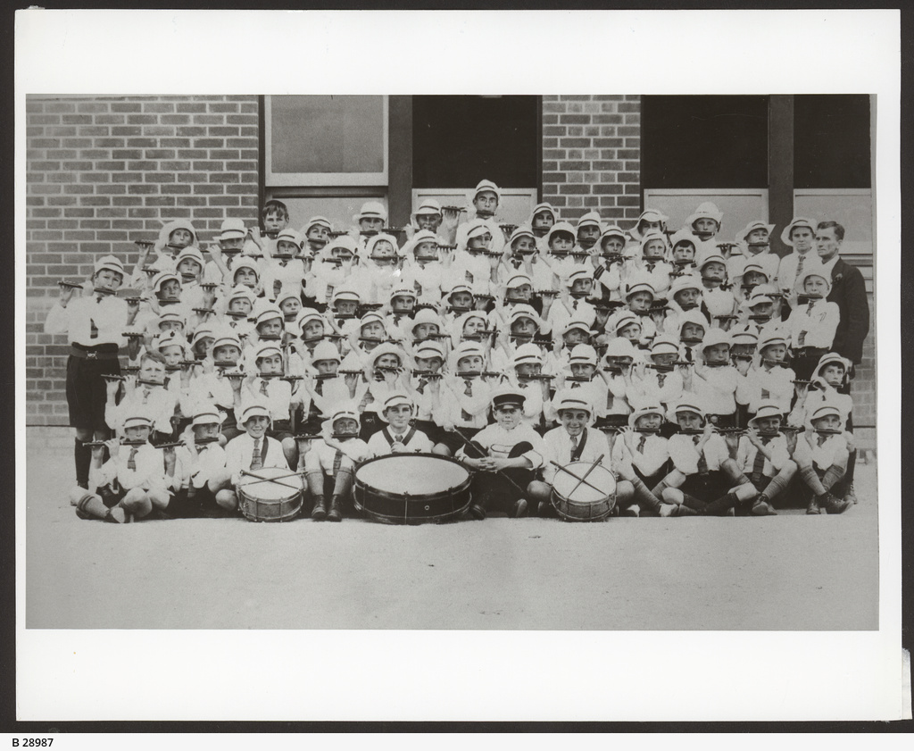 Largs Bay School Fife Band • Photograph • State Library of South Australia