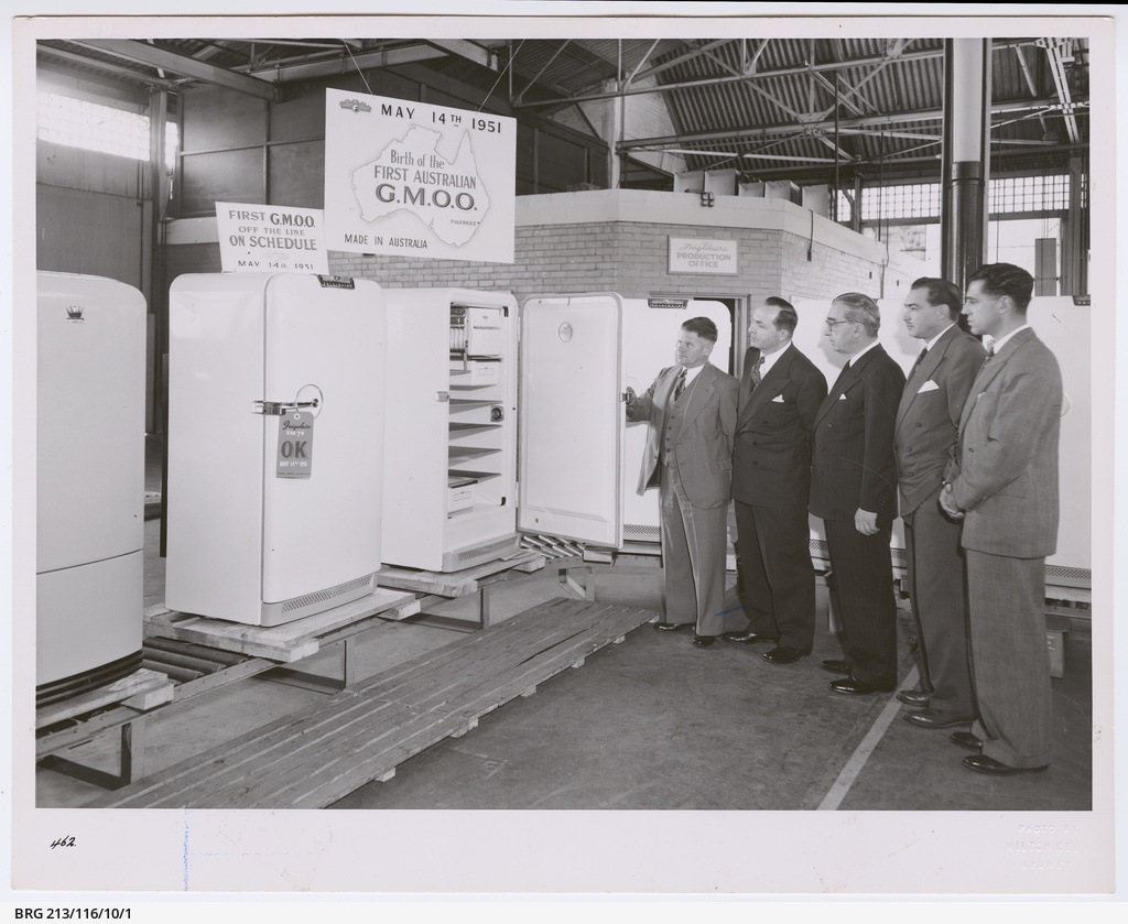 First GMOO Frigidaire refrigerator off the line • Photograph • State ...
