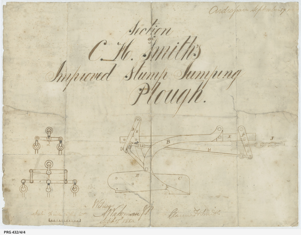 Section drawing of the improved Stump Jump Plough • Plan • State ...
