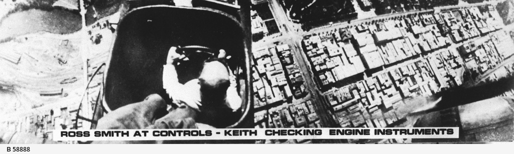 Ross and Keith Smith's aircraft flying over Adelaide • Photograph ...